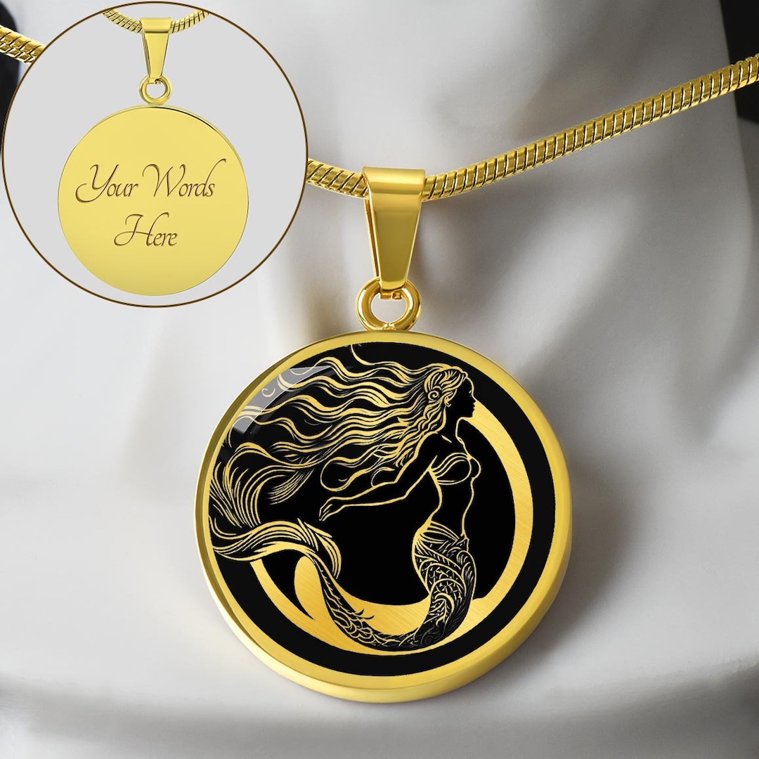 Personalized Mermaid Necklace, Mermaid Pendant, Mermaid Jewelry ...