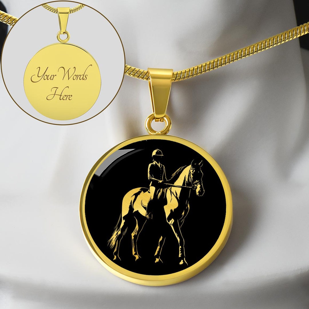 Personalized Equestrian Necklace, Equestrian Gift for Women, Horse Back ...