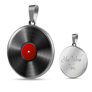 Vinyl Record Pendant, Retro Music Lover Necklace, Music Teacher Gift ...