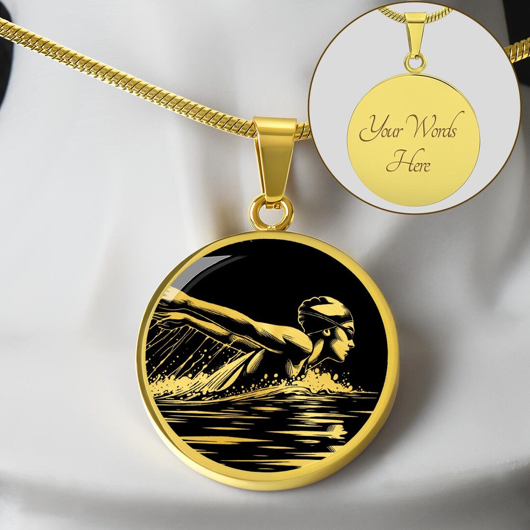 Personalized Swimming Necklace, Swimming Gift for Women, Swimmer ...