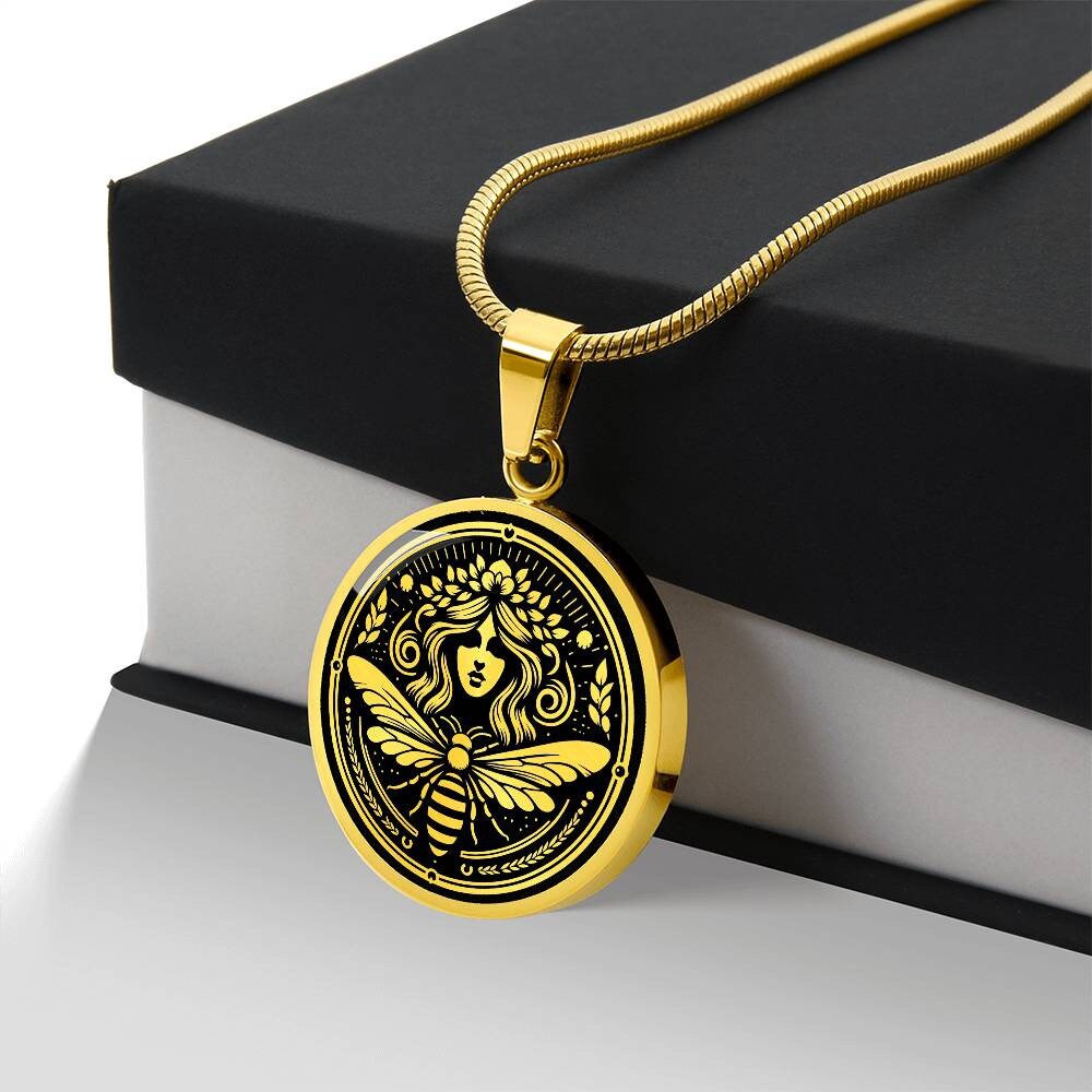 Personalized Melissa Necklace, Sacred Bee Goddess, Melissae Pendant ...