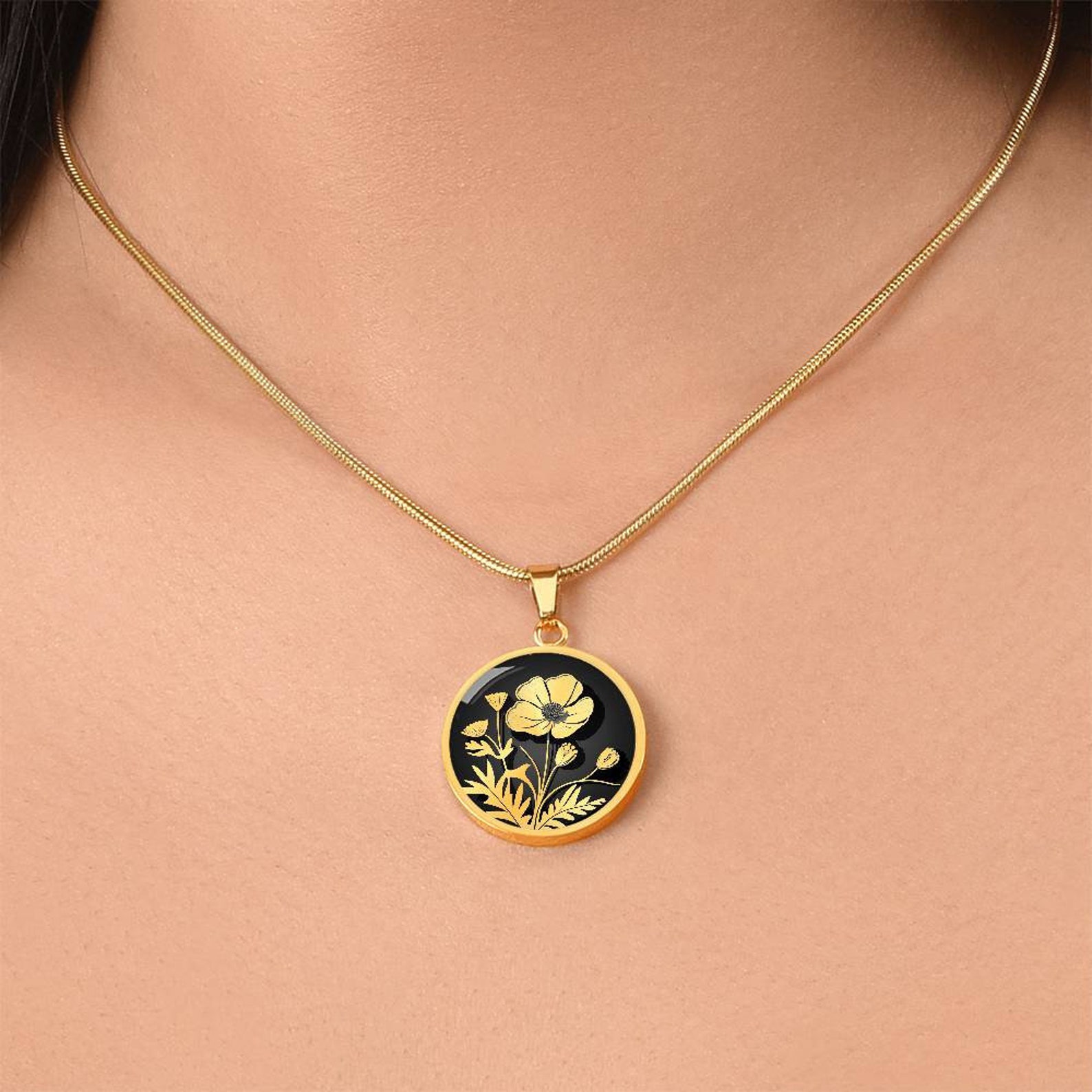 Personalized Buttercup Necklace, Buttercup Gift for Women, Flower ...