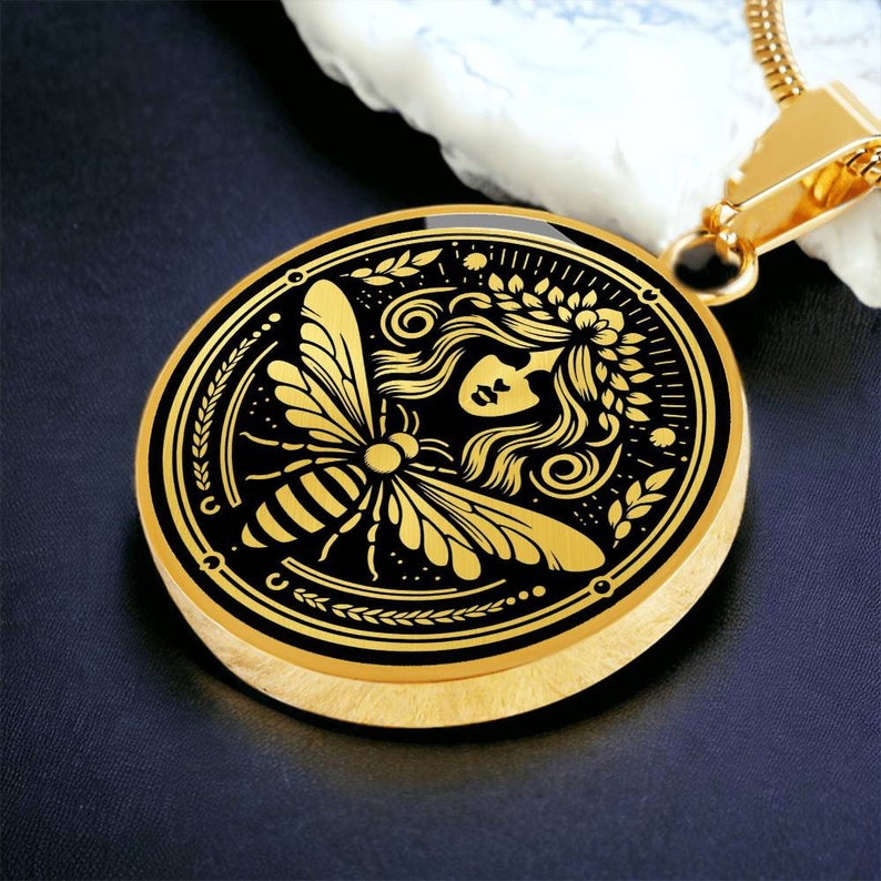 Personalized Melissa Necklace, Sacred Bee Goddess, Melissae Pendant ...