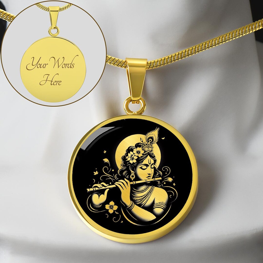 Personalized Lord Krishna Necklace, Hindu God of Compassion & Love ...
