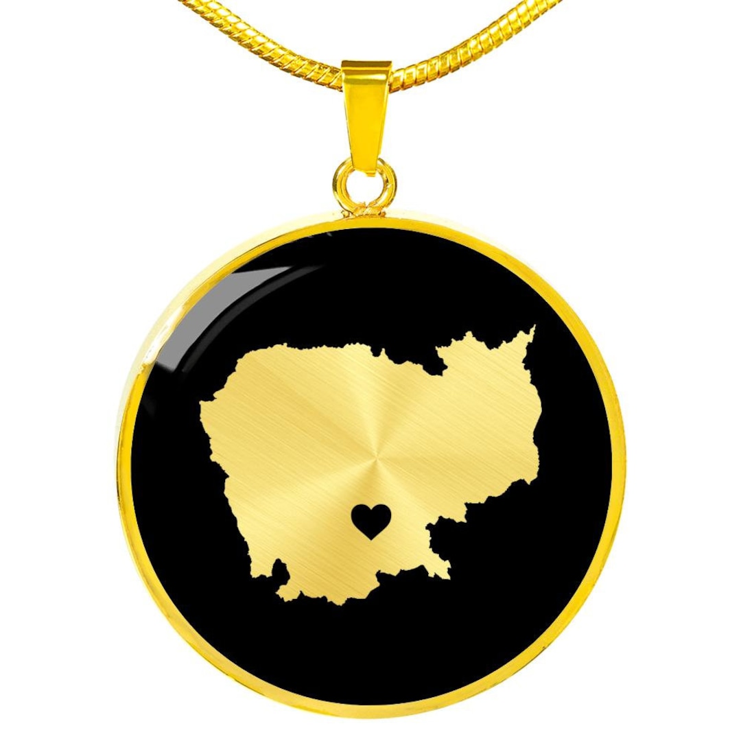 Personalized Cambodia Necklace, Cambodia Gift, Cambodia Pendant ...