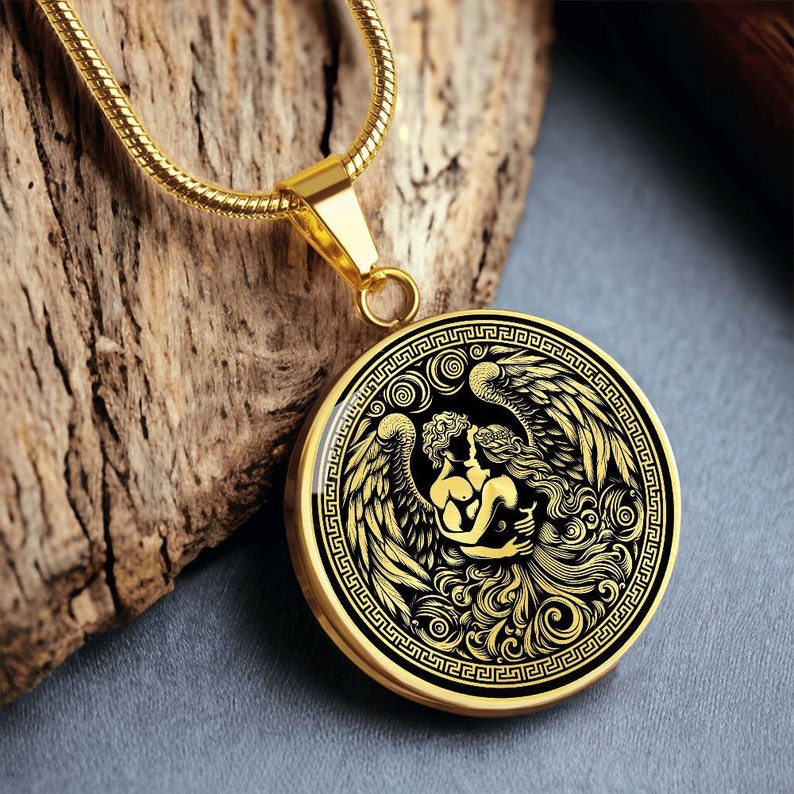 Eros & Psyche Necklace, Cupid and Psyche Pendant, Mythology Gift ...