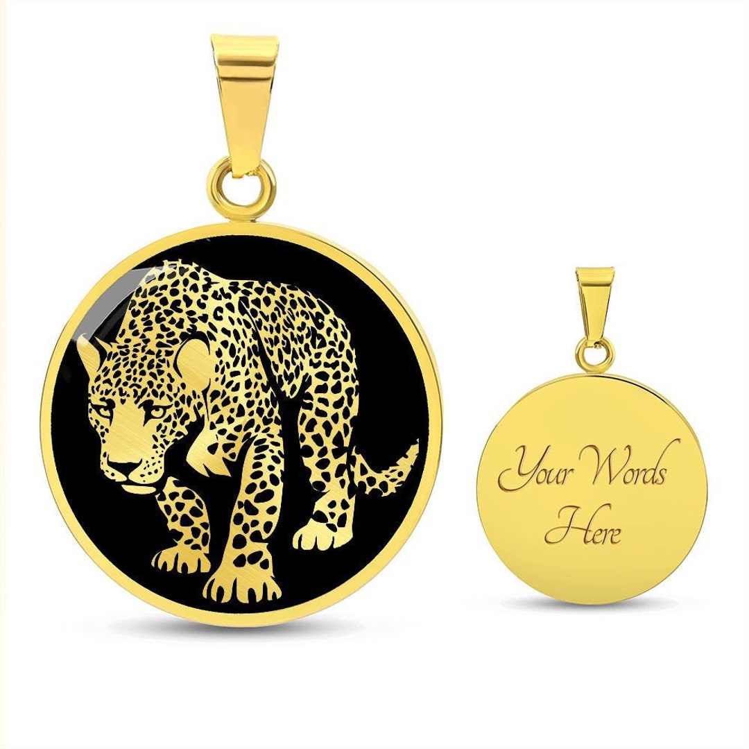 Personalized Leopard Necklace, Leopard Gift, Jaguar Necklace, Leopard ...