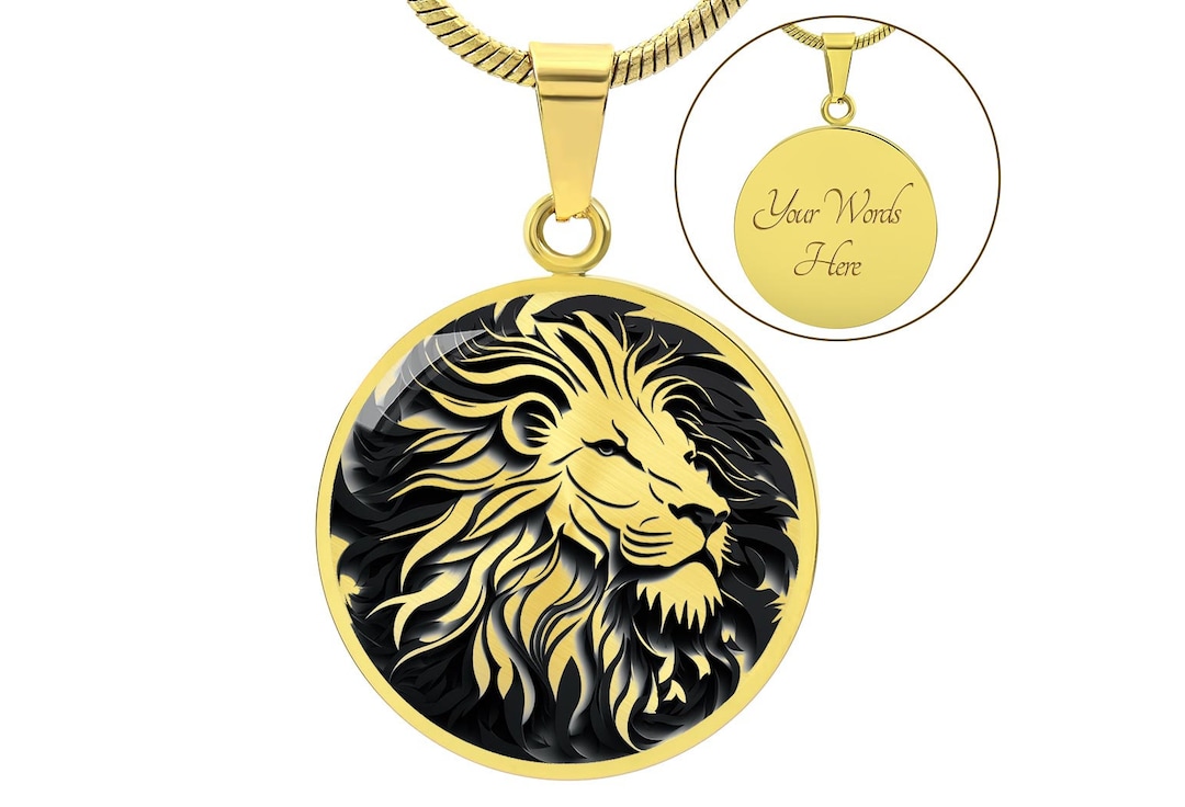 Personalized Lion Necklace, Lion Jewelry, Lion Pendant, Gift for Lion ...