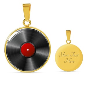 Vinyl Record Pendant, Retro Music Lover Necklace, Music Teacher Gift ...