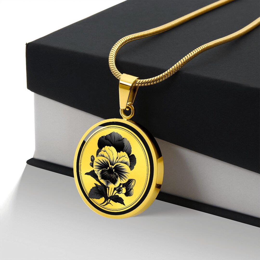 Pansy Necklace, Pansy Gift for Women, Pansy Pendant, Viola Necklace ...