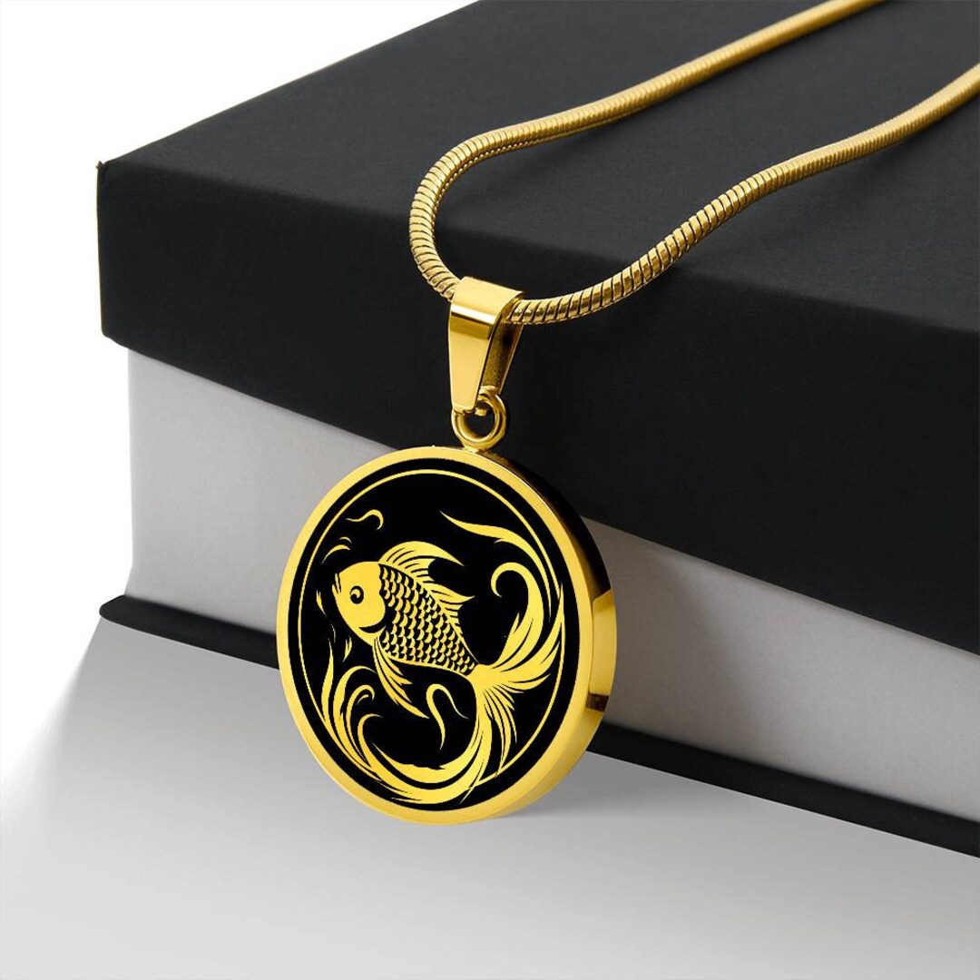Personalized Goldfish Necklace, Goldfish Gift, Goldfish Pendant, Gold ...
