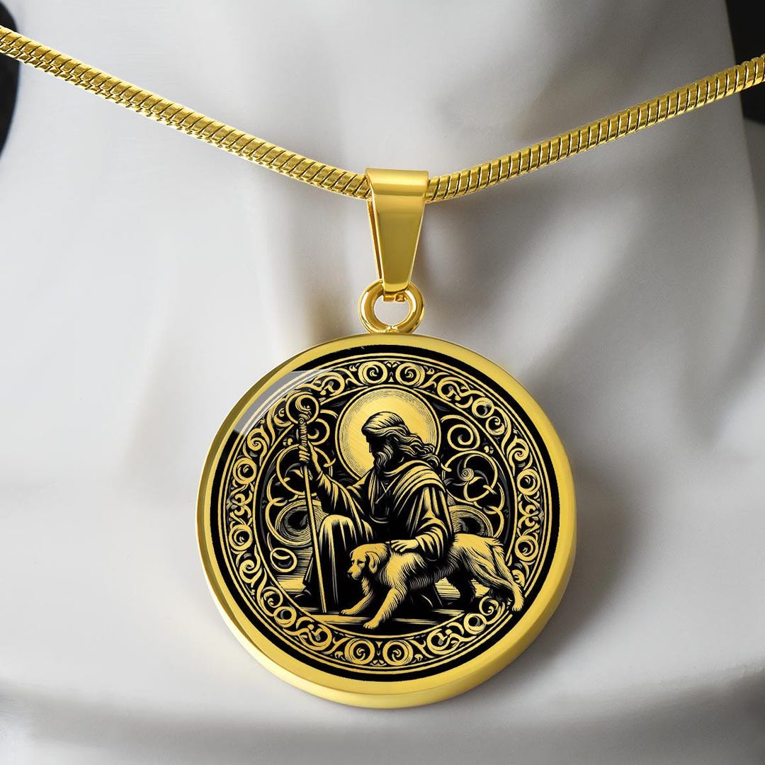 Saint Roch Necklace, St Rocco Patron Saint of Dogs, Contagious Diseases ...