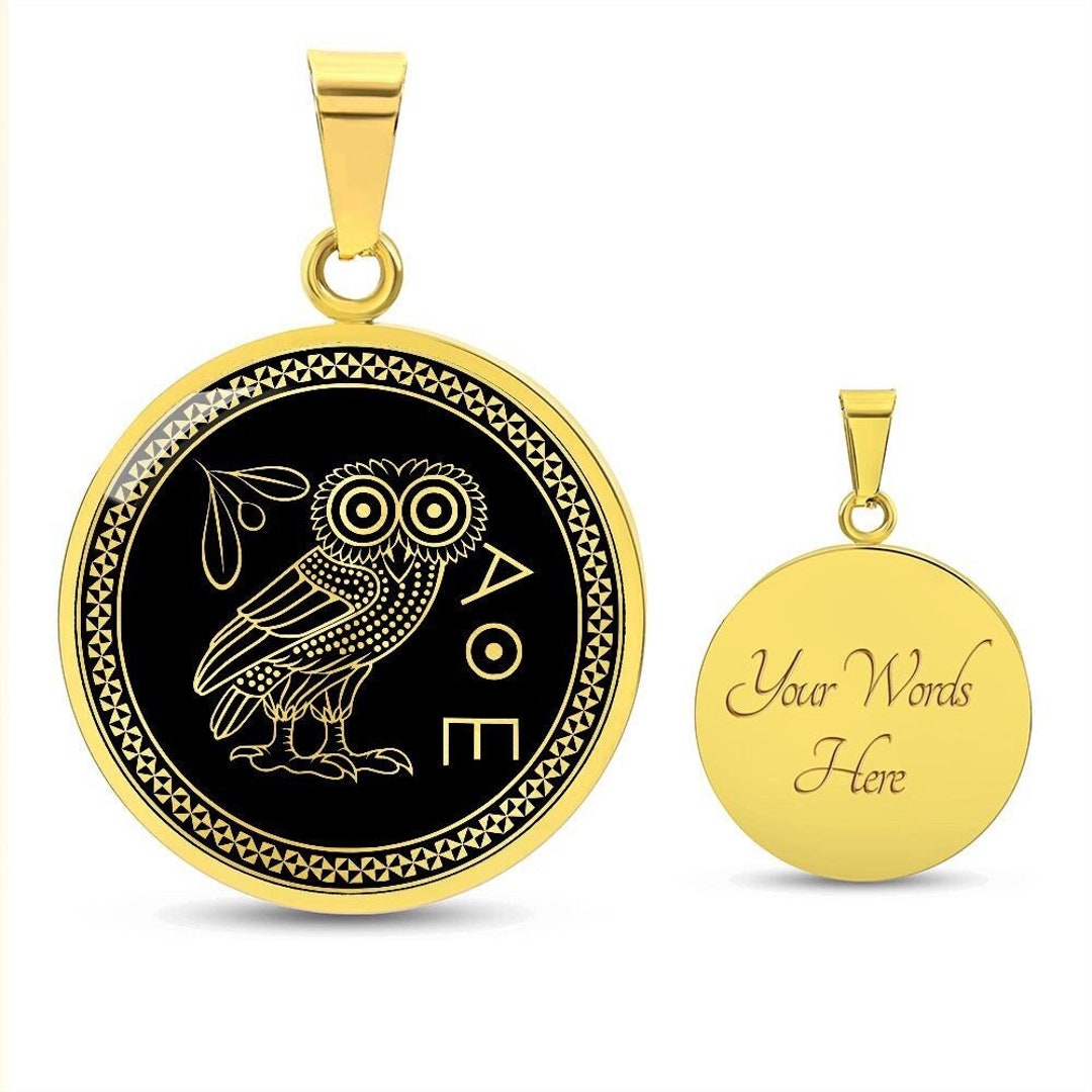 Owl of Athena Necklace, Owl of Minerva, Owl Lover Gift, Athenian Owl ...