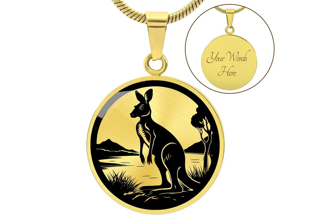 Personalized Kangaroo Necklace, Kangaroo Gift, Kangaroo Pendant ...