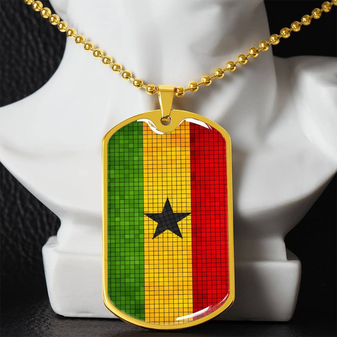 Personalized Flag of Ghana Necklace, Ghana Gift, Ghana Jewelry, Ghana ...