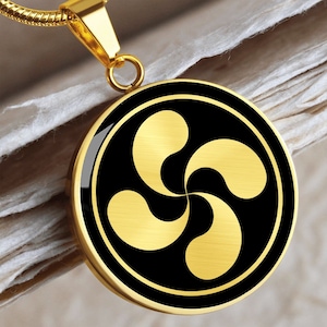 Personalized Lauburu Necklace, Basque Cross Necklace, Basque Pendant ...