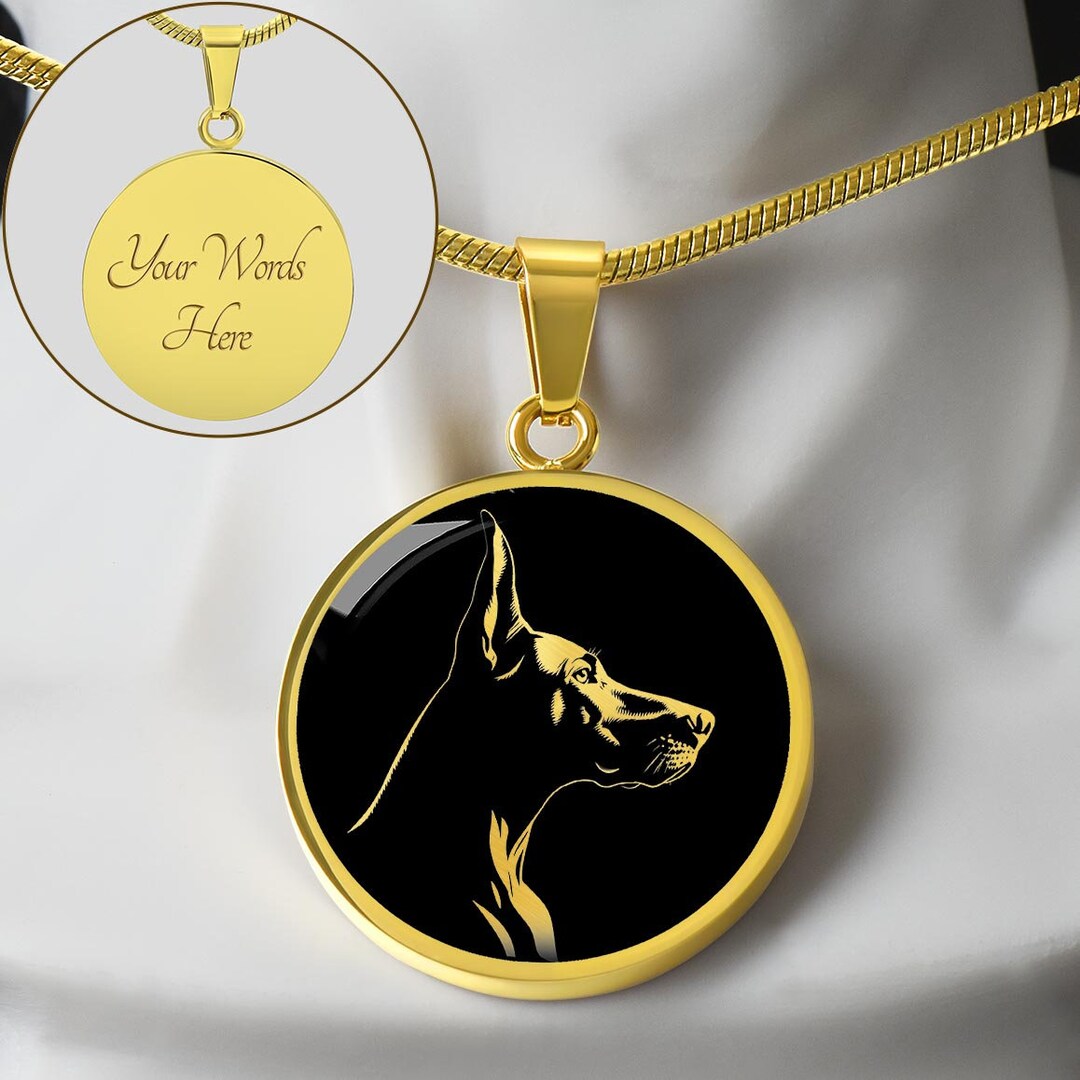 Personalized Dobermann Necklace, Dobermann Gift, Doberman Pendant ...