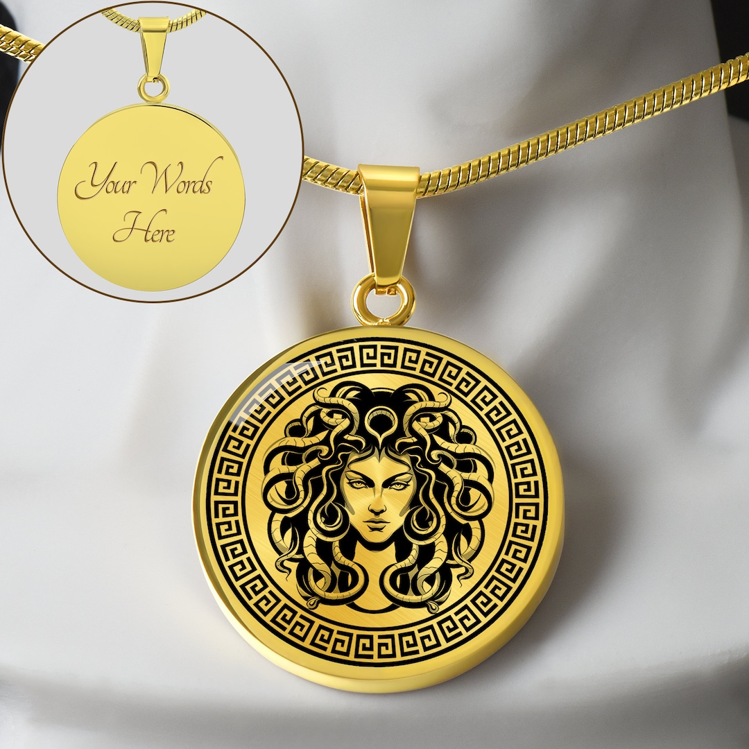 Medusa Necklace Medusa Medallion Medusa Jewelry Medusa - Etsy