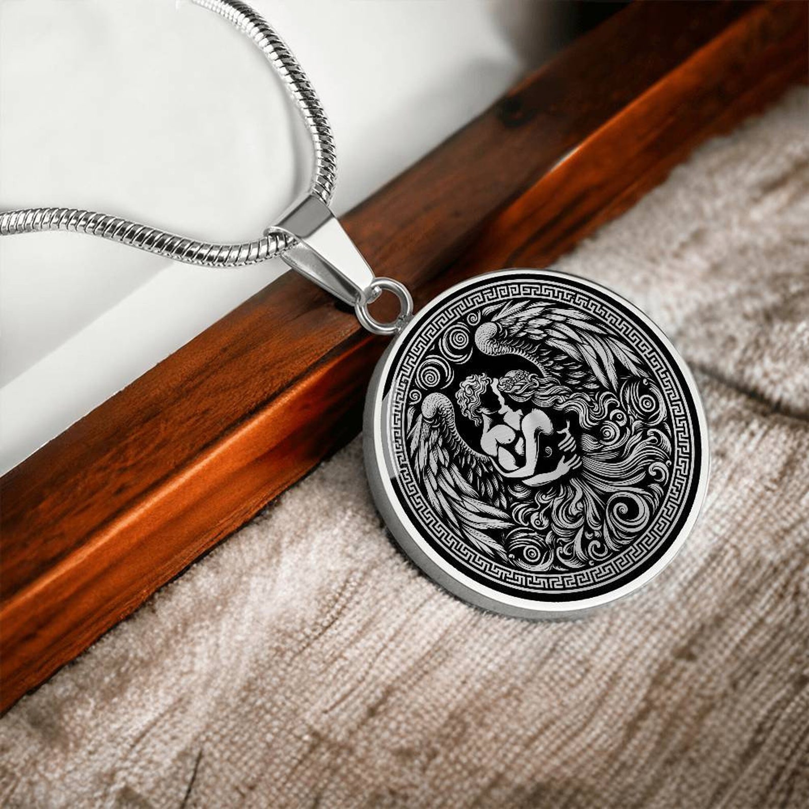 Eros & Psyche Necklace, Cupid and Psyche Pendant, Mythology Gift ...