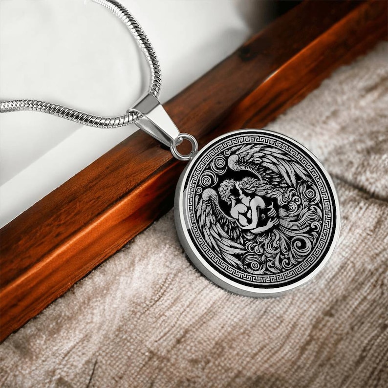 Eros & Psyche Necklace, Cupid and Psyche Pendant, Mythology Gift ...
