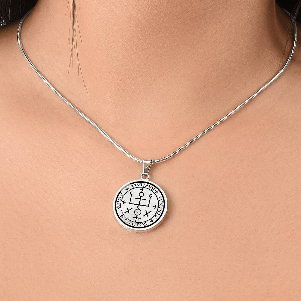 Sigil of Archangel Raphael Necklace, God Heals, Seal of Raphael Pendant ...