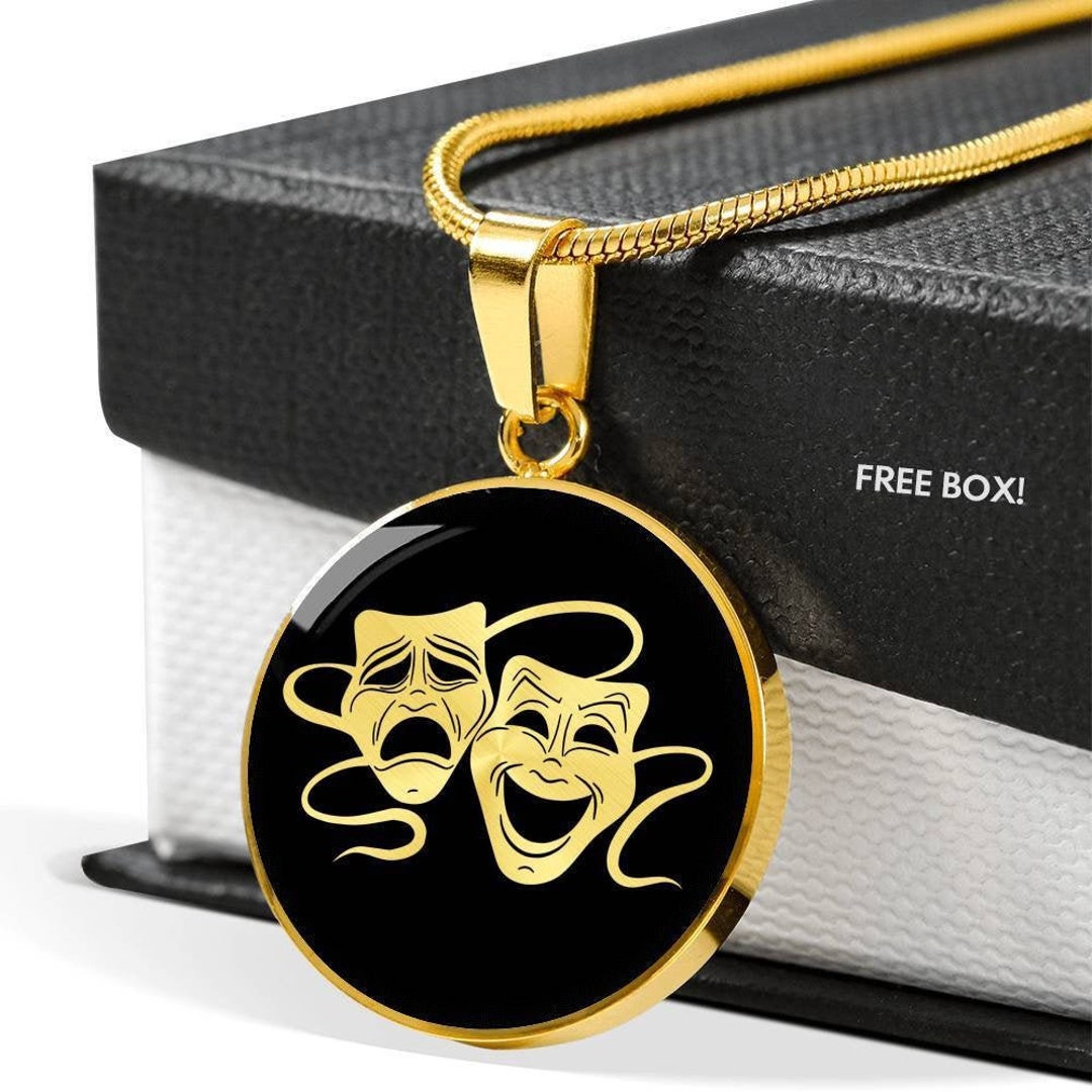 Drama Necklace, Theater Necklace, Gift for Drama Actor, Drama Comedy ...