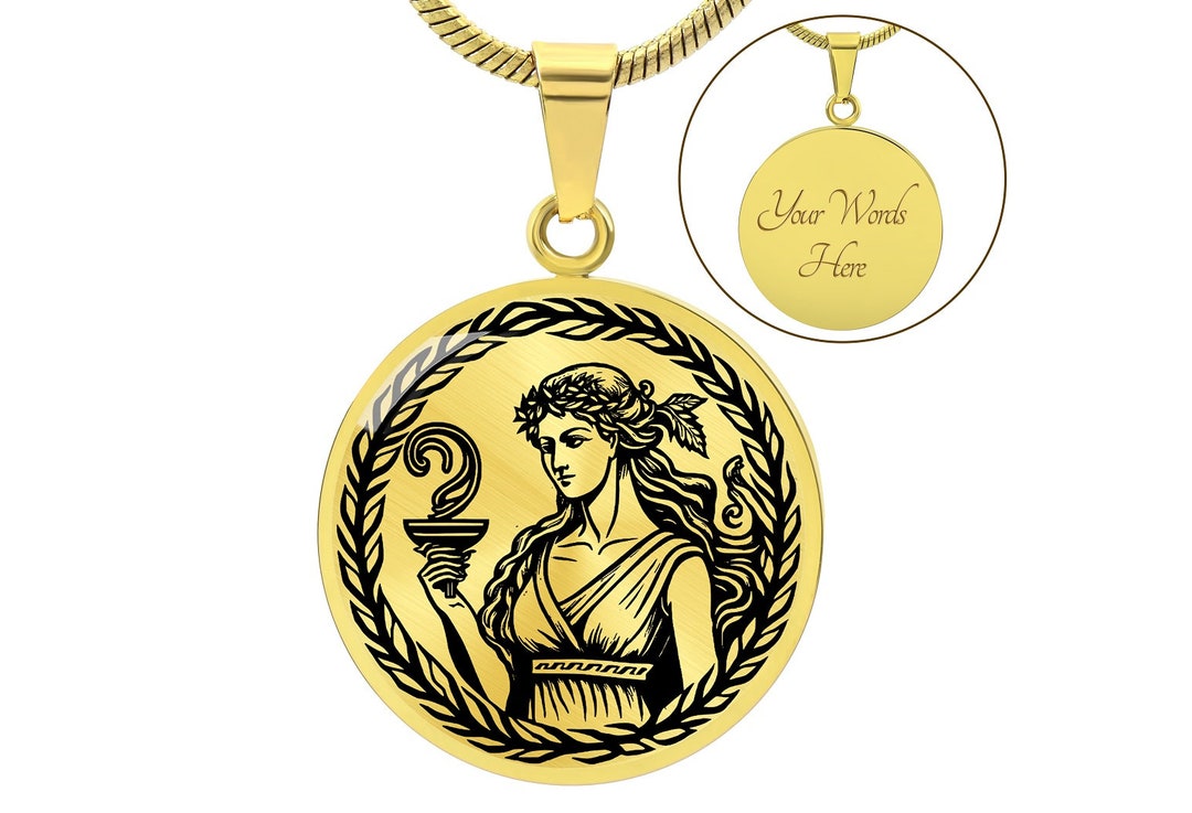Personalized Hygieia Necklace, Greek Goddess of Healing, Hygieia ...