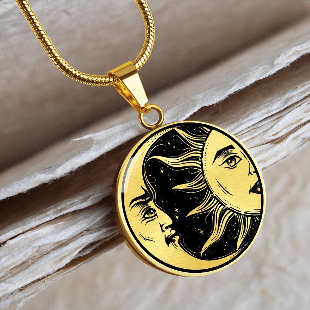 Personalized Sun and Moon Necklace, Sun and Moon Jewelry, Sun and Moon ...
