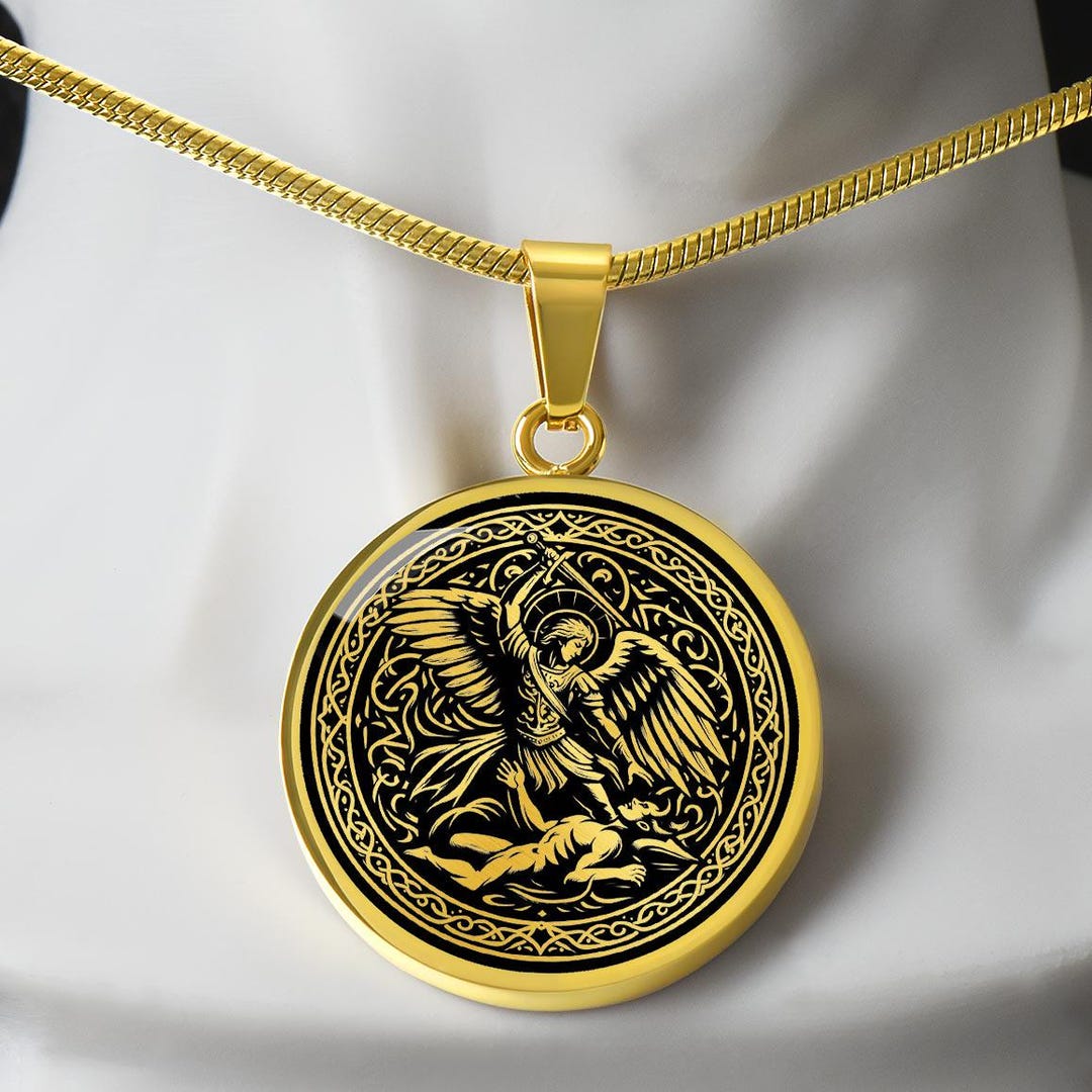Archangel St Michael Necklace, Patron Saint of the Military and Police ...