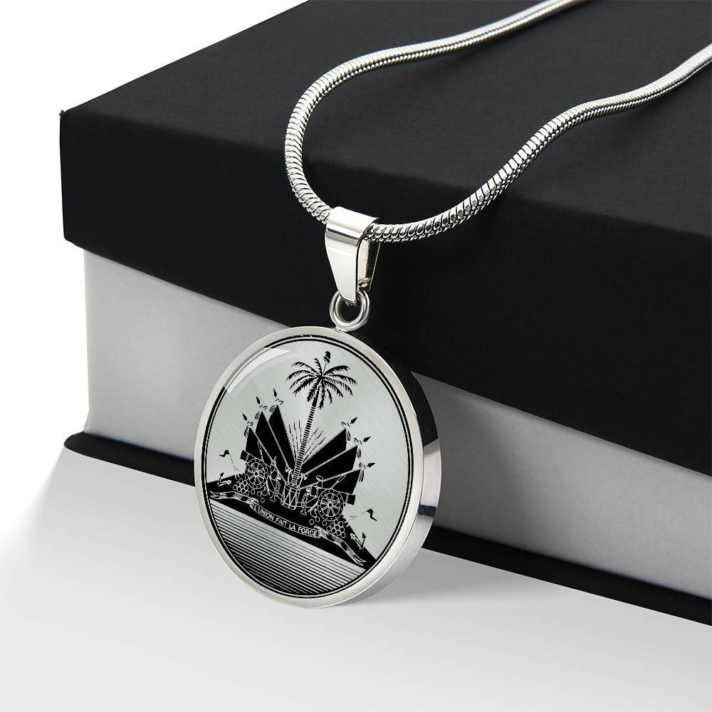 Personalized Haiti Emblem Necklace, Haiti Gift, Haiti Coat of Arms ...