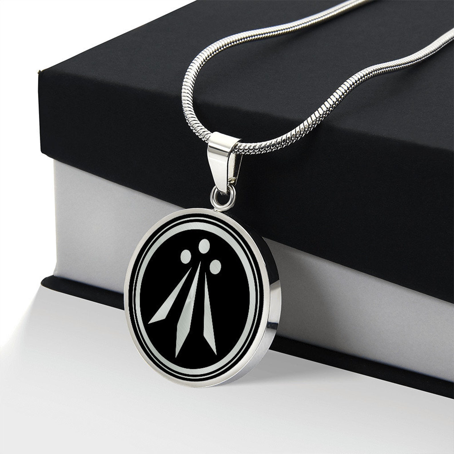 Personalized Awen Necklace, Awen Pendant, Druid Symbol Necklace, Celtic ...