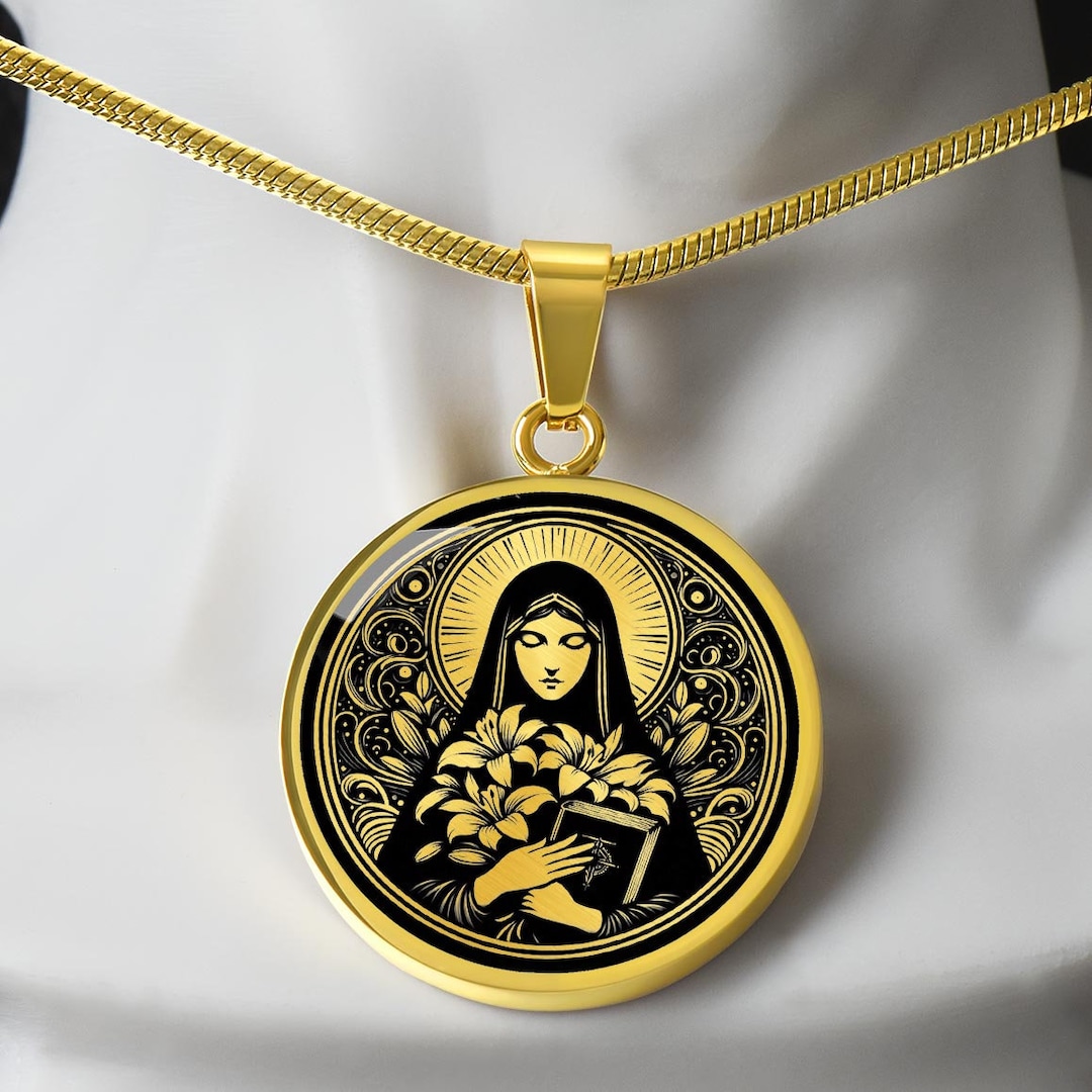 Saint Catherine Necklace, St Catherine of Siena Patron Saint of Nurses ...