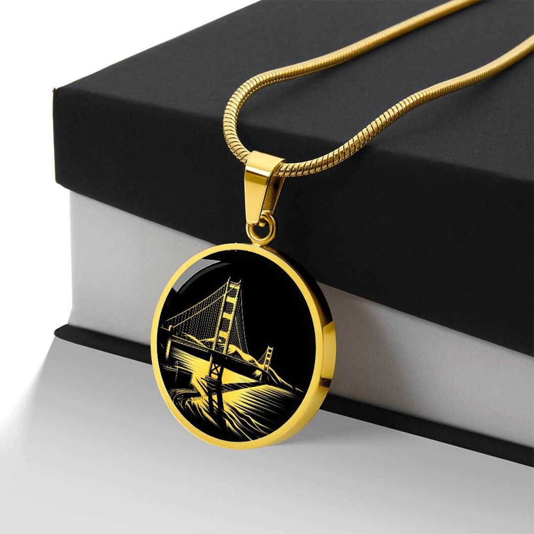 Personalized Golden Gate Bridge Necklace, Golden Gate Bridge Gift ...