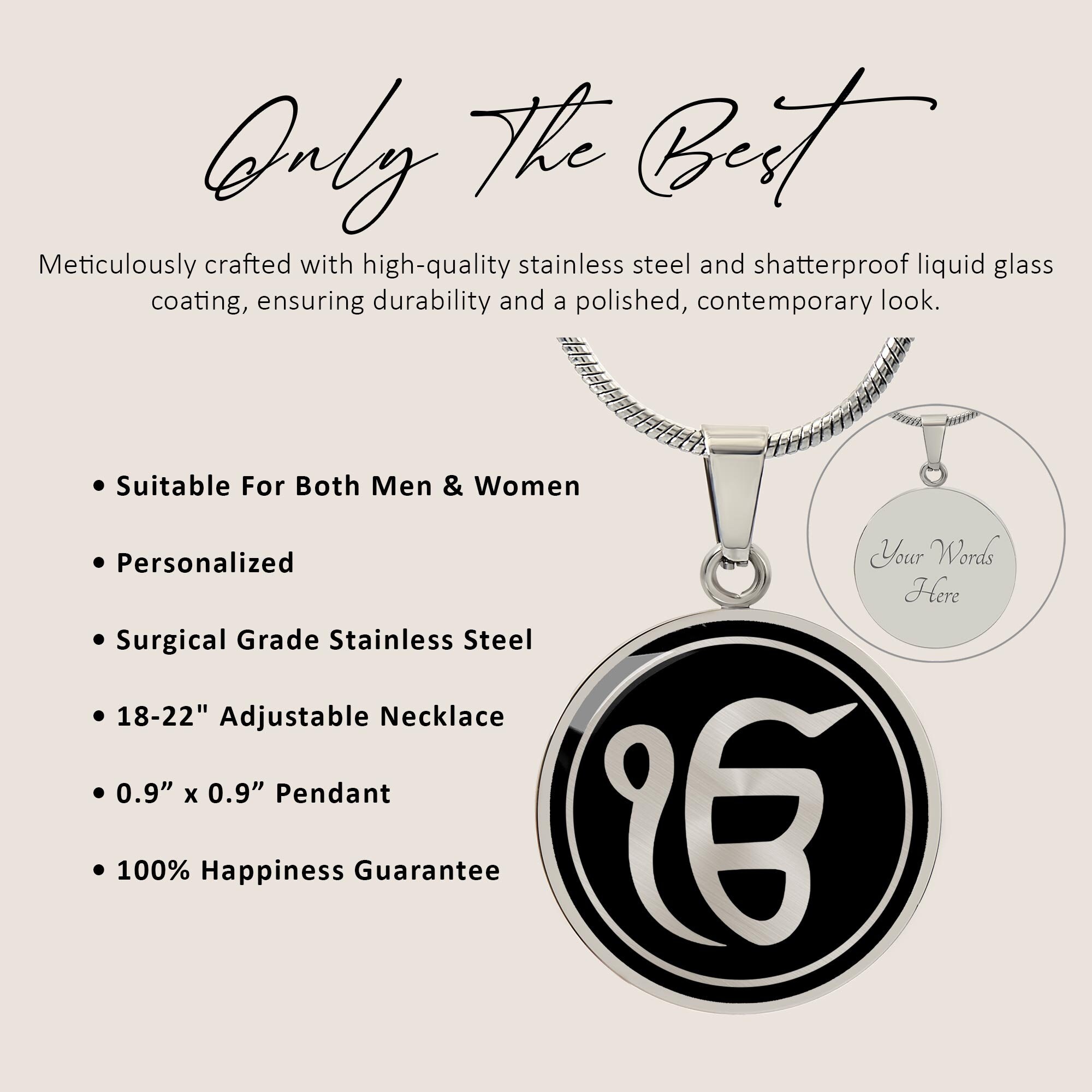 Personalized Ek Onkar Necklace, Sikhism Gift, Protection Necklace ...