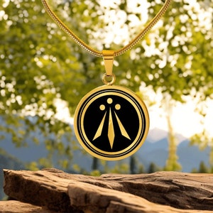 Personalized Awen Necklace, Awen Pendant, Druid Symbol Necklace, Celtic ...