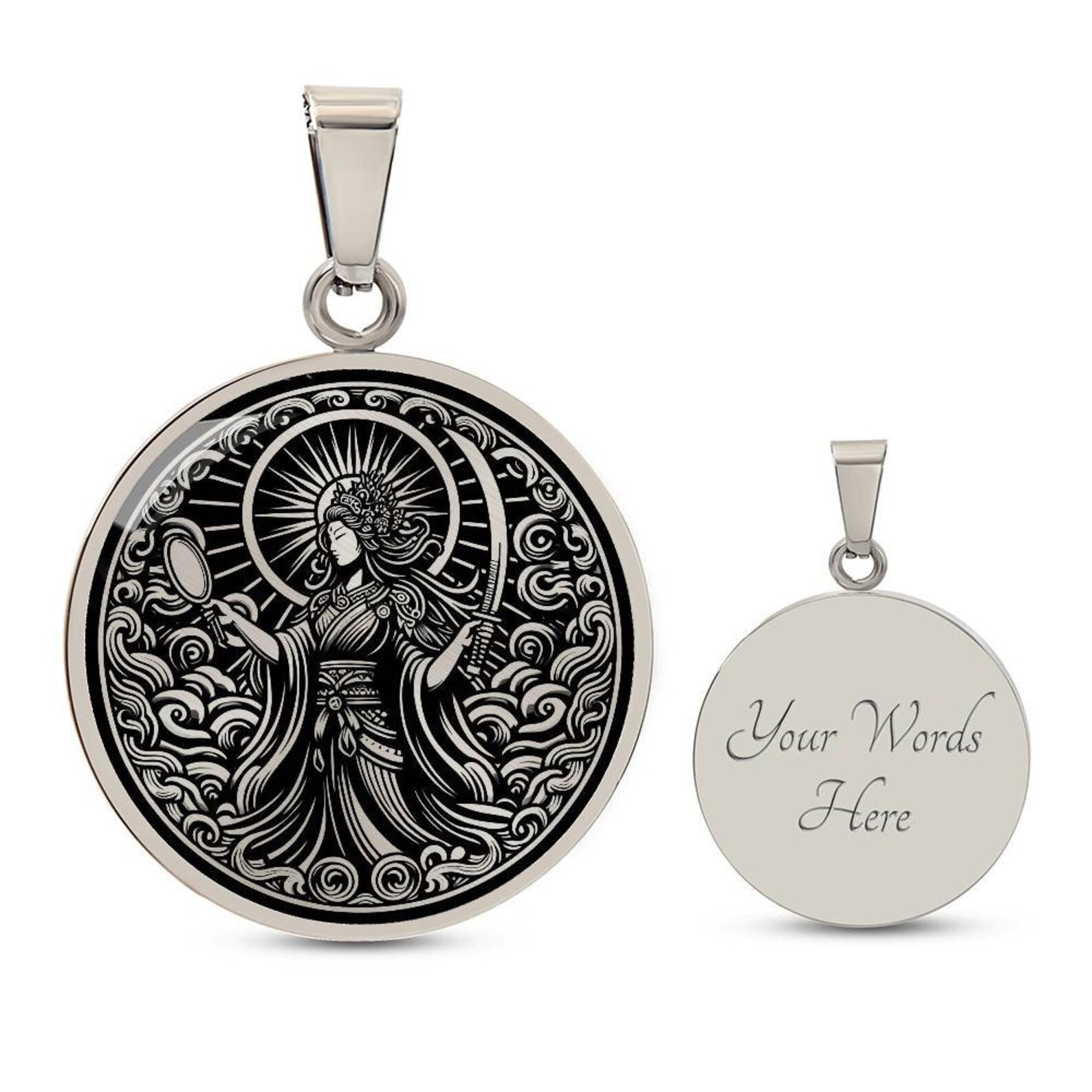 Personalized Amaterasu Necklace, Amaterasu Pendant, Sun Goddess ...