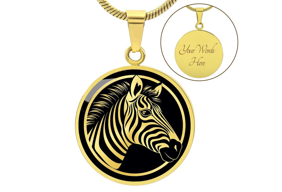 Personalized Zebra Necklace, Zebra Gift, Zebra Pendant, Zebra Jewelry ...