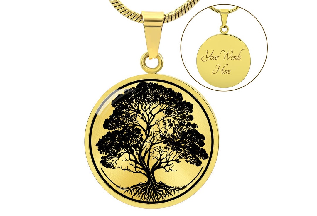 Personalized Oak Tree Necklace, Oak Tree Gift, Oak Tree Pendant, Nature ...