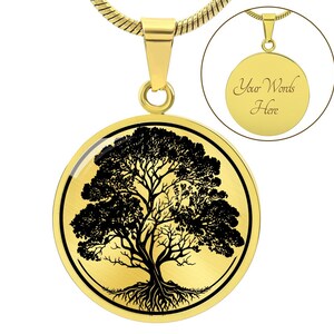 Personalized Oak Tree Necklace, Oak Tree Gift, Oak Tree Pendant, Nature ...