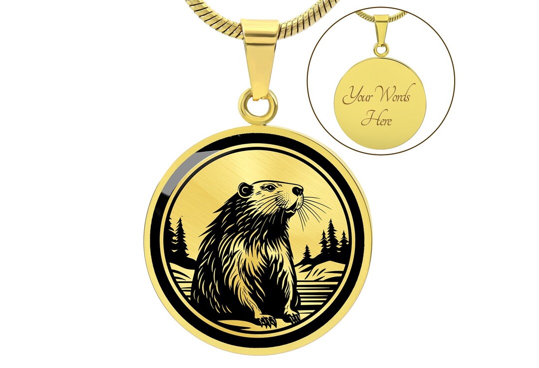 Personalized Beaver Necklace, Beaver Gift, Beaver Pendant, Beaver ...