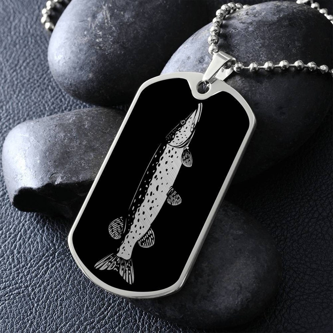 Personalized Pike Fish Necklace, Fishing Gift for Men, Pike Pendant ...