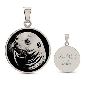 Personalized Seal Necklace, Seal Gift, Seal Pendant, Seal Jewelry ...