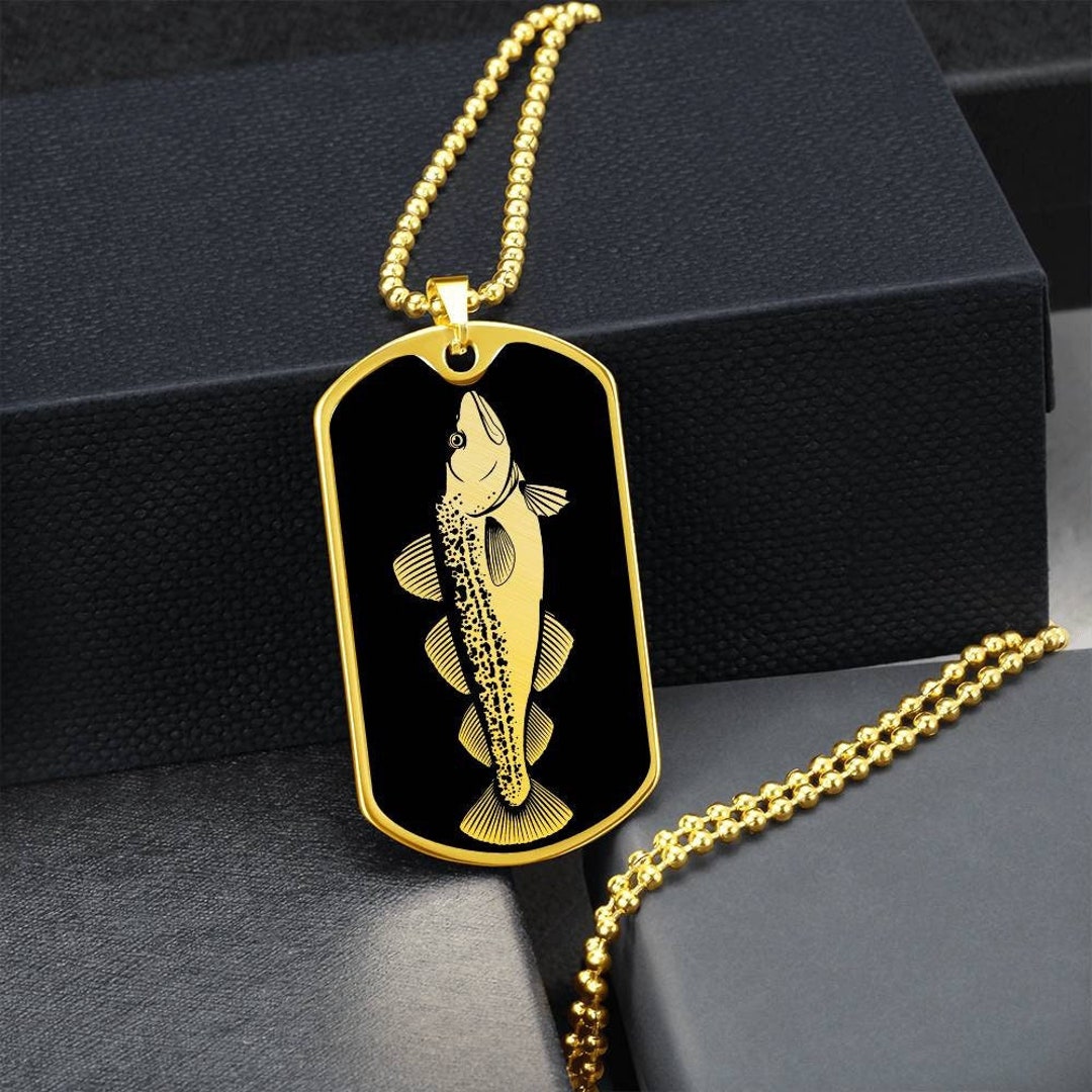 Personalized Cod Fish Necklace, Fishing Gift for Men, Cod Pendant Gift ...