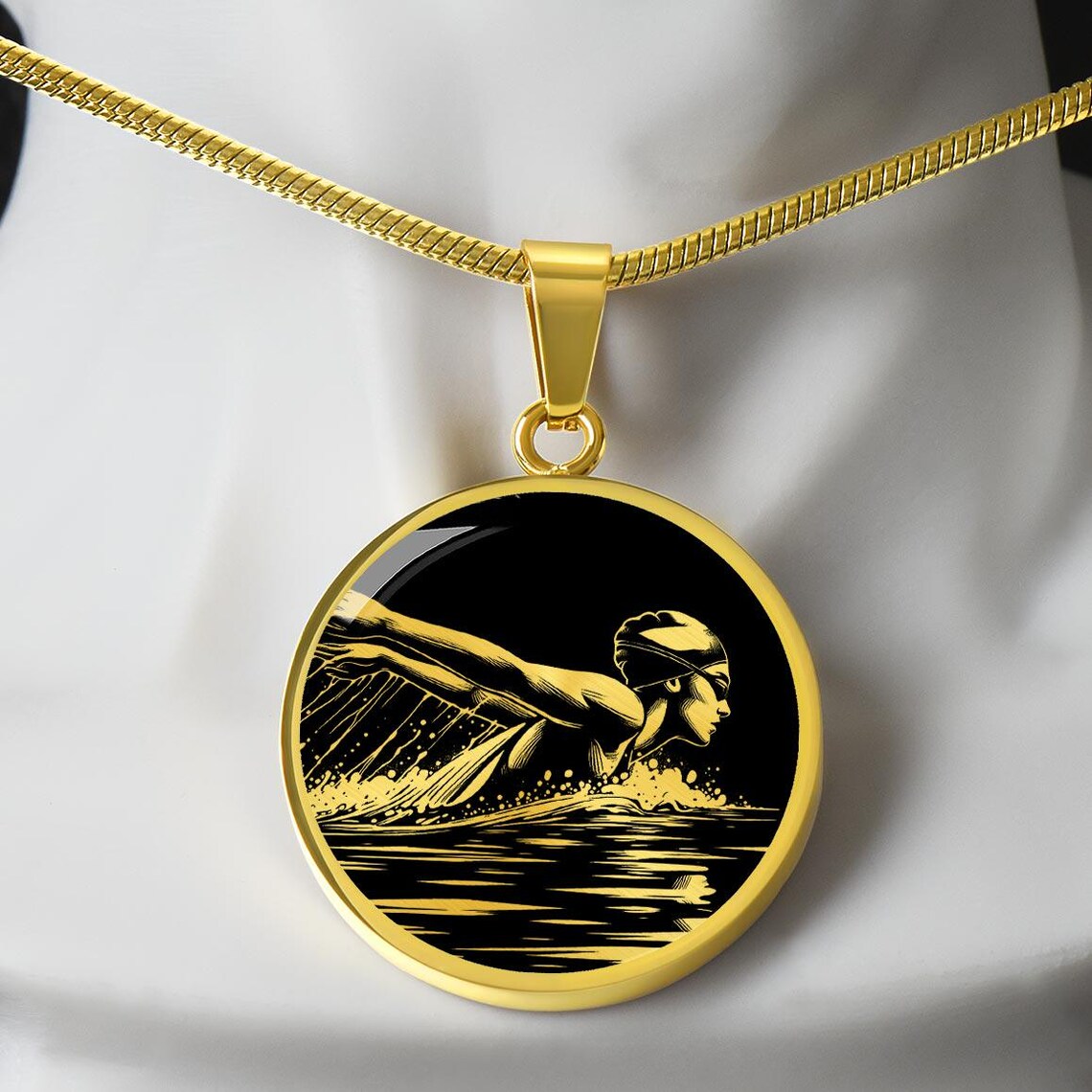Personalized Swimming Necklace, Swimming Gift for Women, Swimmer ...