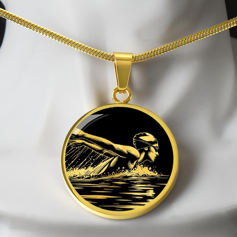 Swimmer Necklace - Etsy
