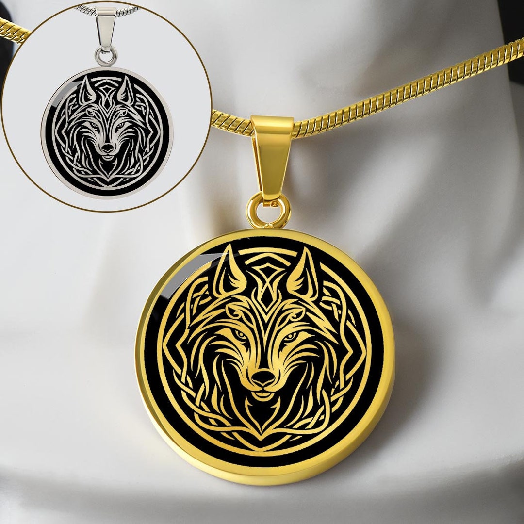 Personalized Celtic Wolf Necklace, Wolf Gift, Wolf Pendant, Wolf ...