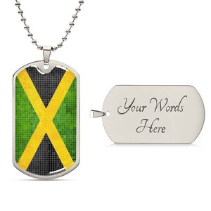 Personalized Flag of Jamaica Necklace, Jamaica Gift, Jamaica Jewelry ...