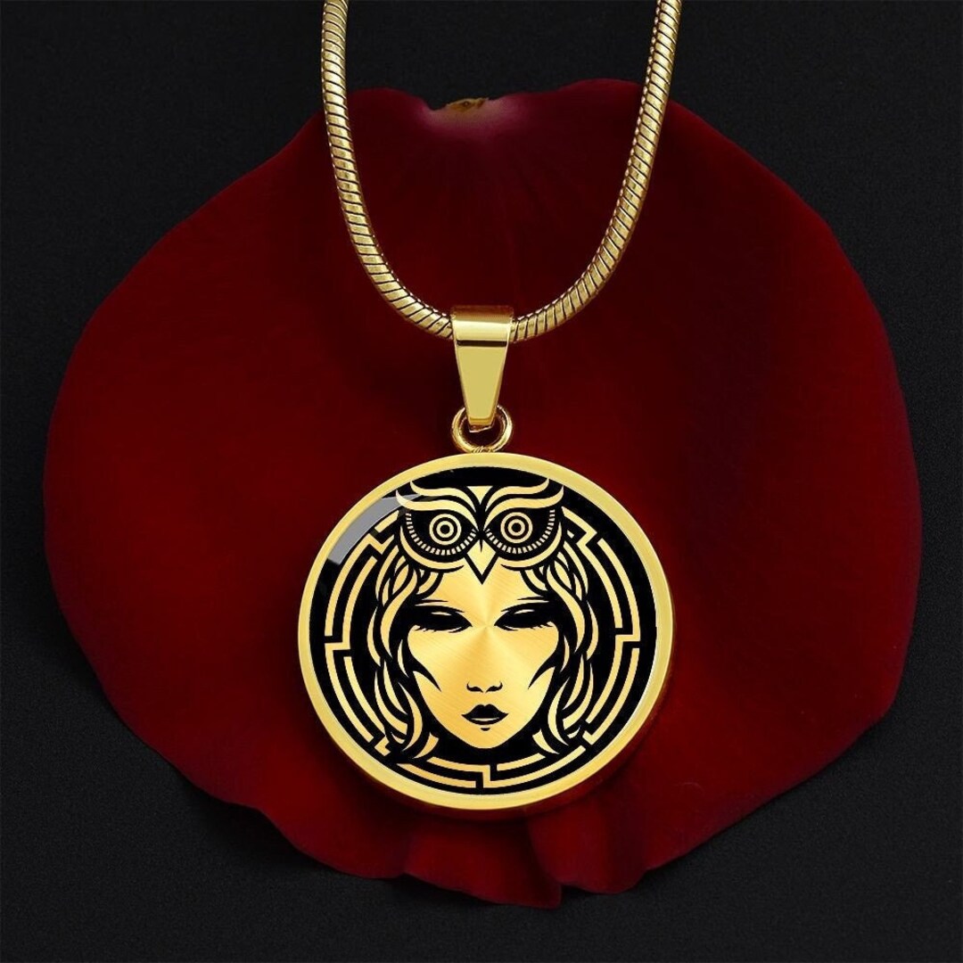 Athena Necklace, Greek Goddess of War and Wisdom, Athena Pendant, Greek ...