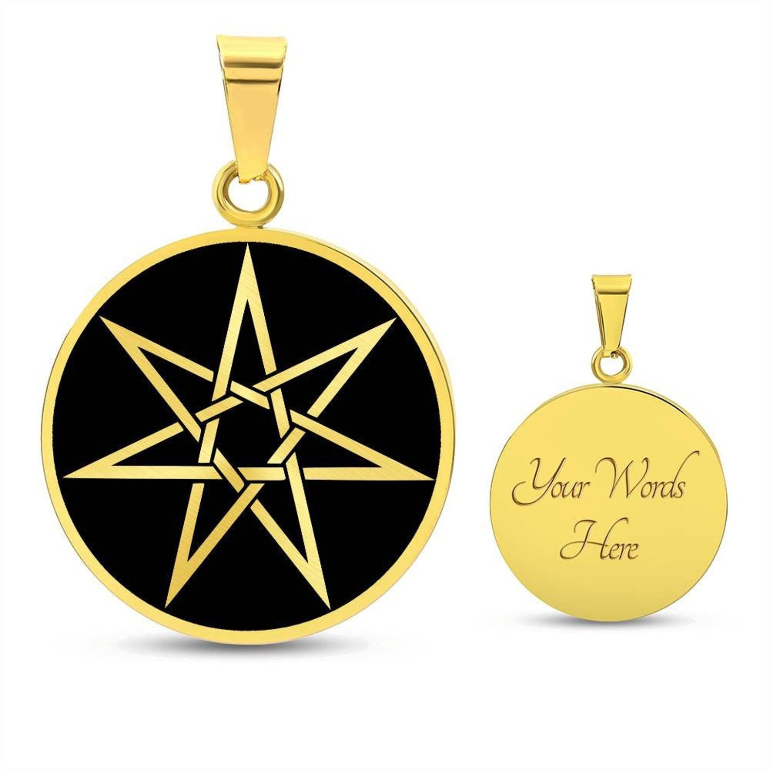 Elven Star Necklace, Faery Star Necklace, Septagram Necklace, Wiccan ...