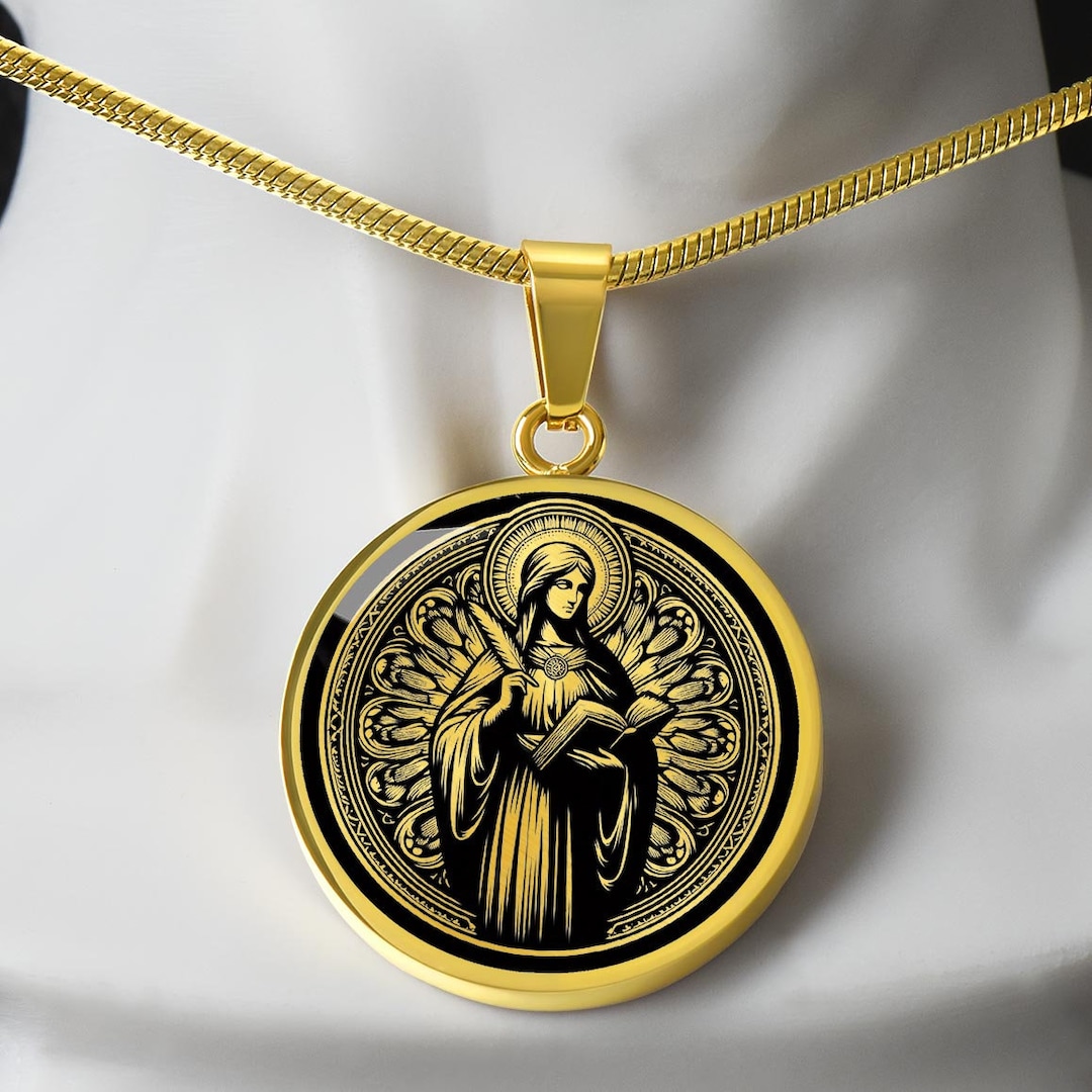 Saint Amalberga Necklace, Saint Amelia Pendant, Patron Saint of ...